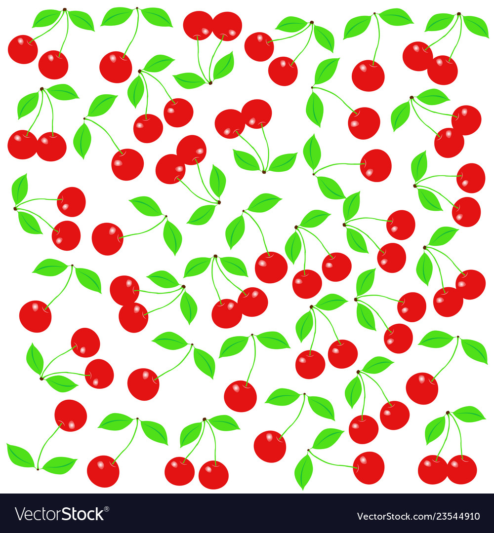 Pattern with cherries Royalty Free Vector Image