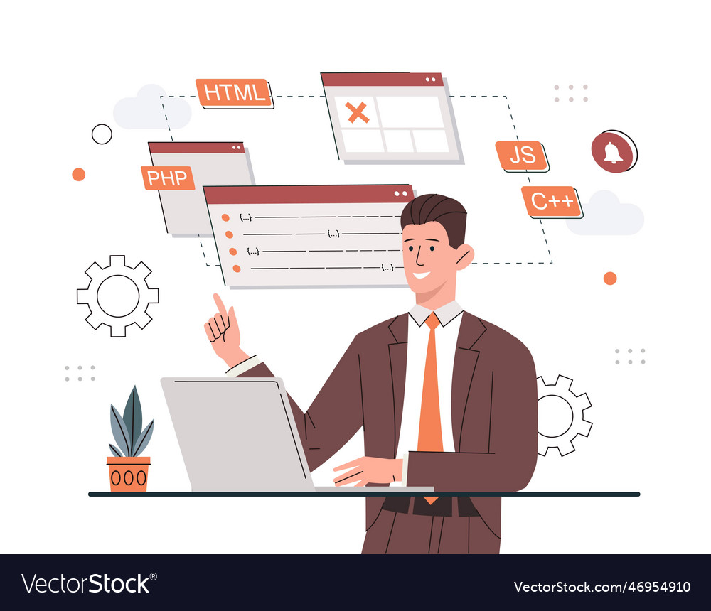 Programmer engineer concept Royalty Free Vector Image