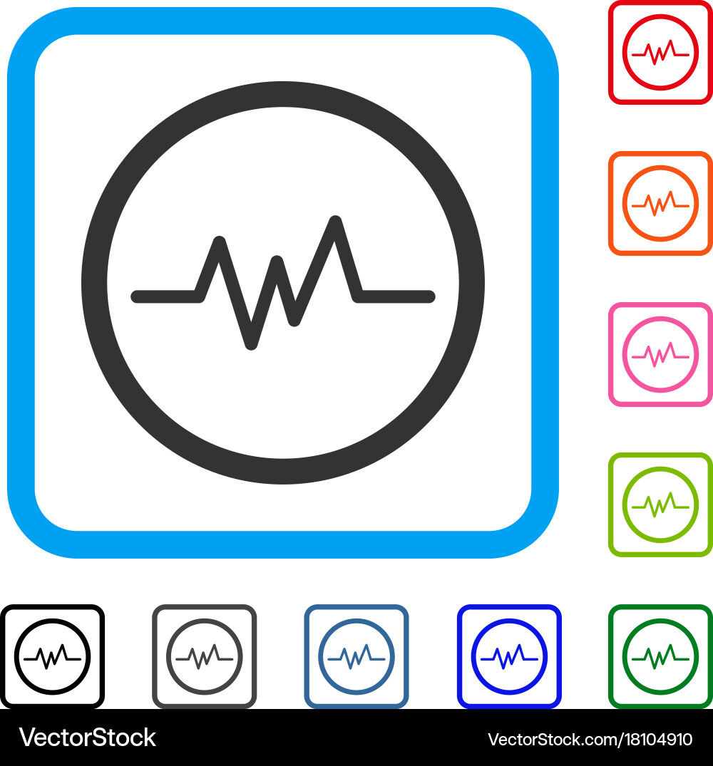 Pulse monitoring framed icon Royalty Free Vector Image