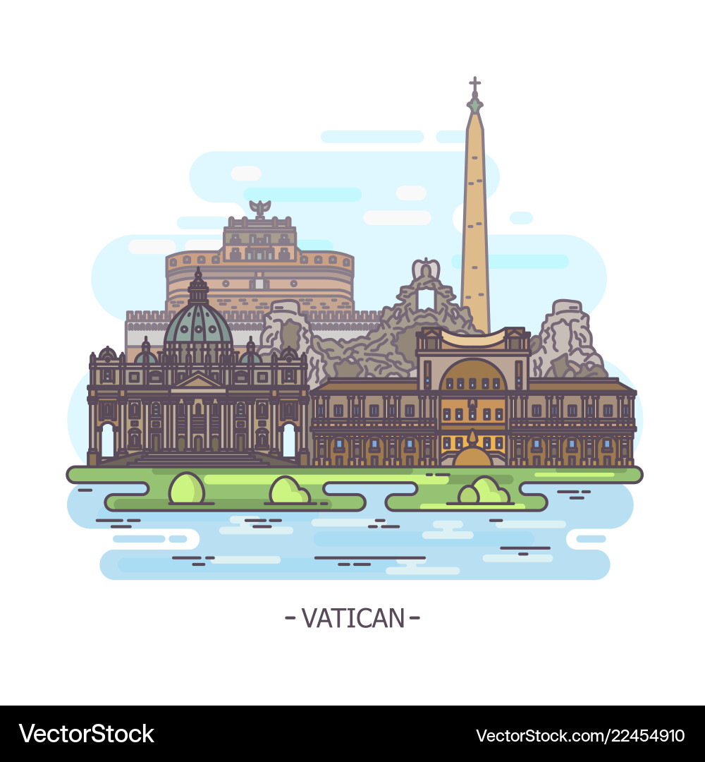 Religion landmarks vatican city architecture Vector Image