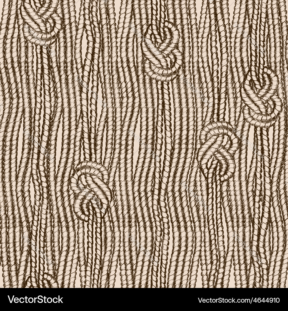 Seamless pattern of ropes with marine knots Vector Image