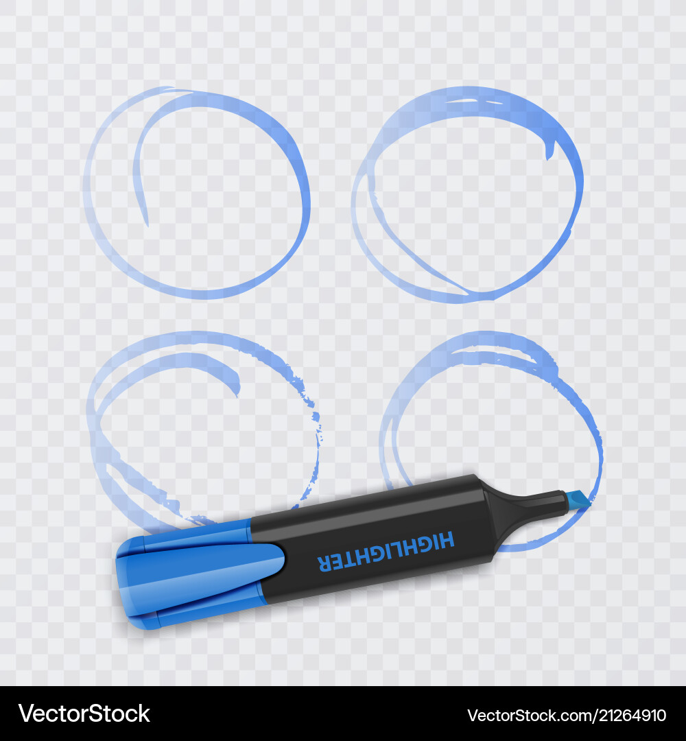 Set of colorful markers with highlighter elements Vector Image