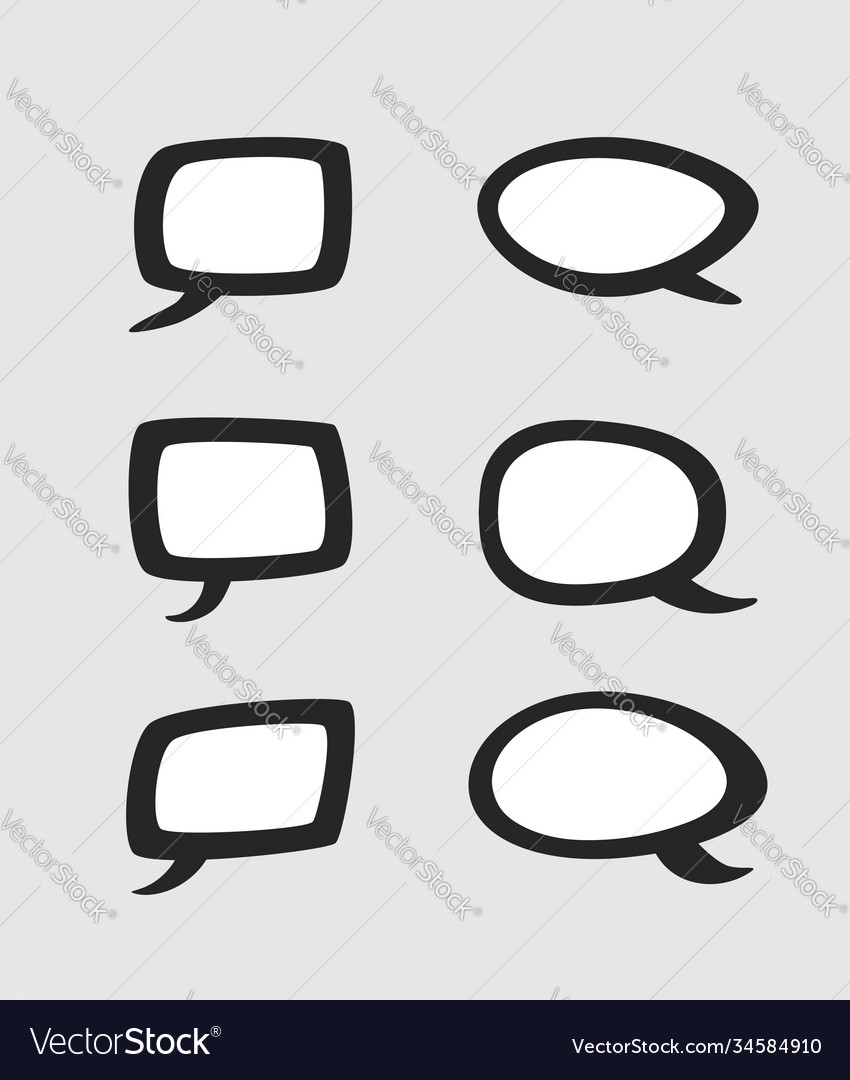 Set rectangular and rounded speech bubbles Vector Image