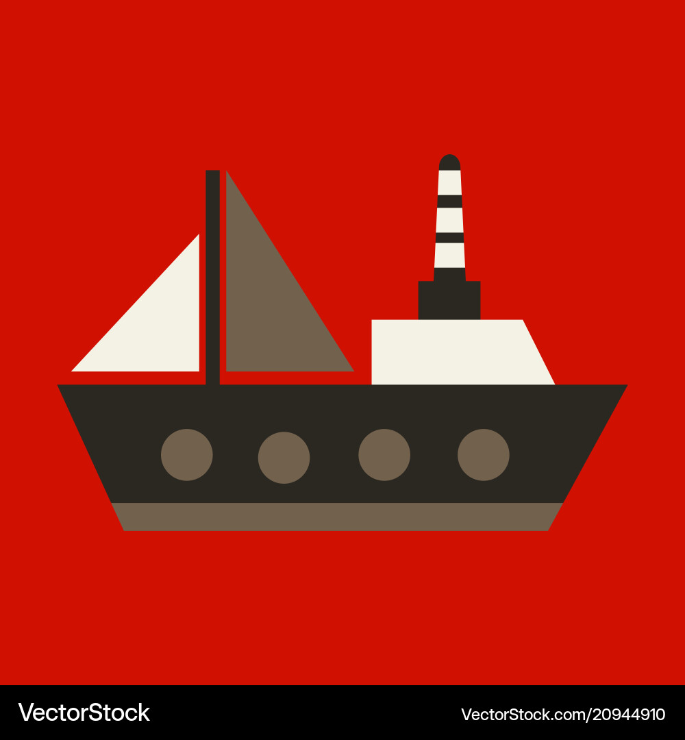 Ship icon flat pictograph on background symbol Vector Image