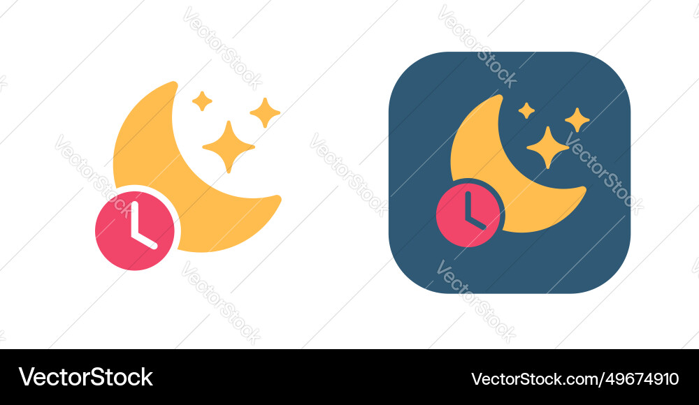 Sleep time night mode flat carton icon graphic Vector Image