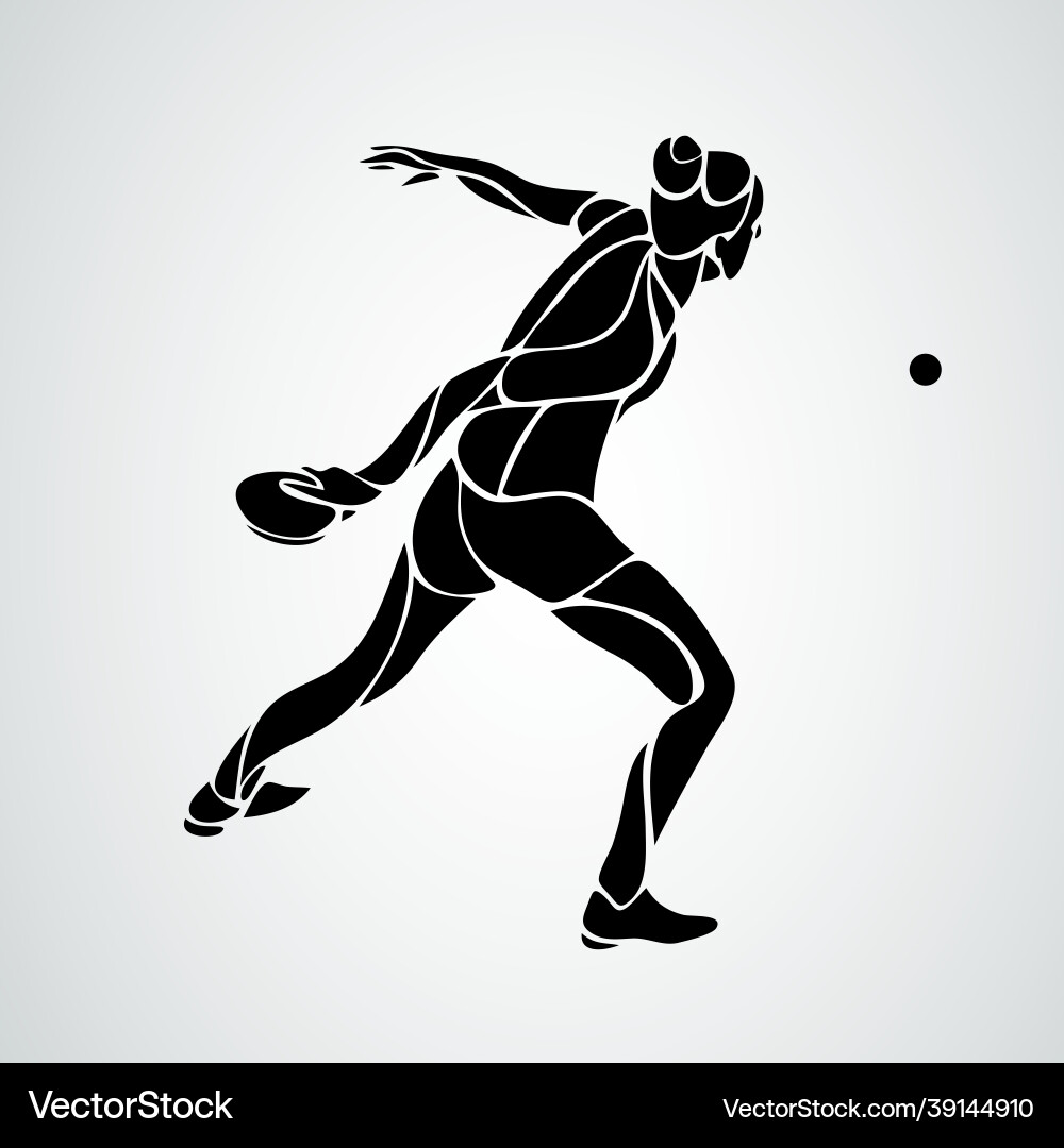 Table tennis female player with racket forehand Vector Image