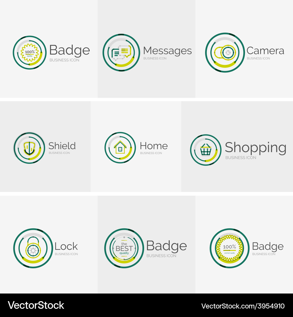 Thin line neat design logo collection Royalty Free Vector