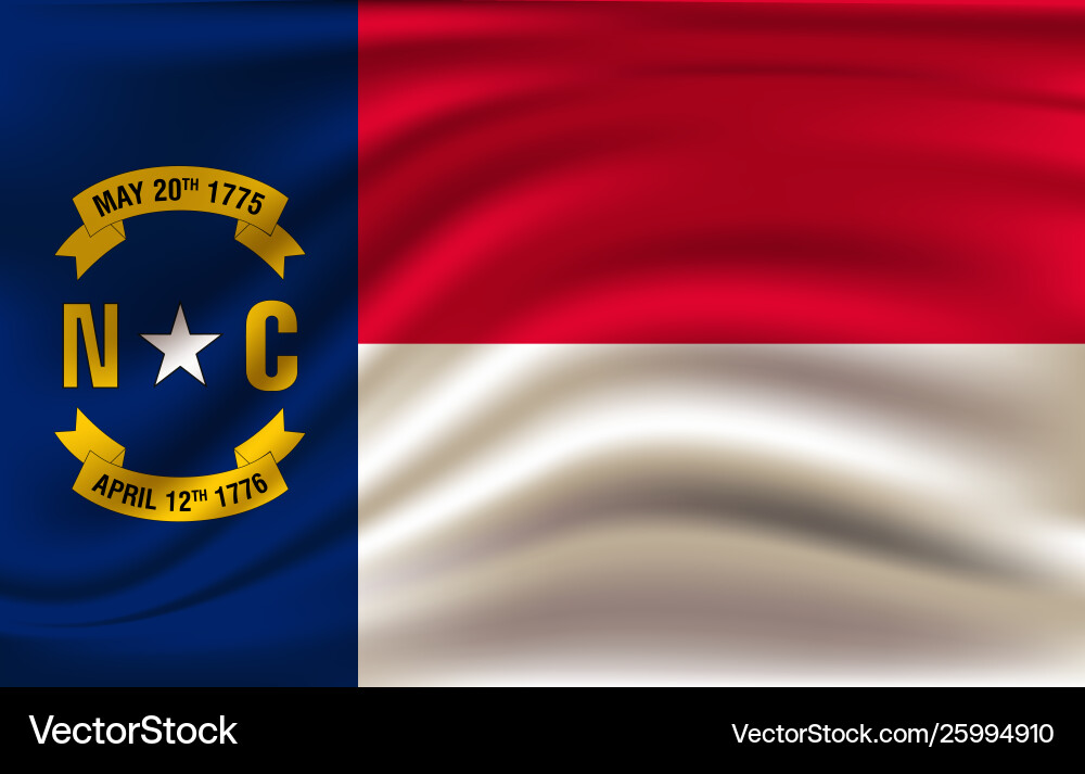 Waving flag north carolina 10 eps Royalty Free Vector Image