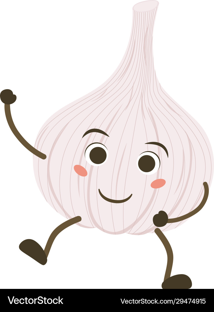Cartoon character garlic - merry boy Royalty Free Vector