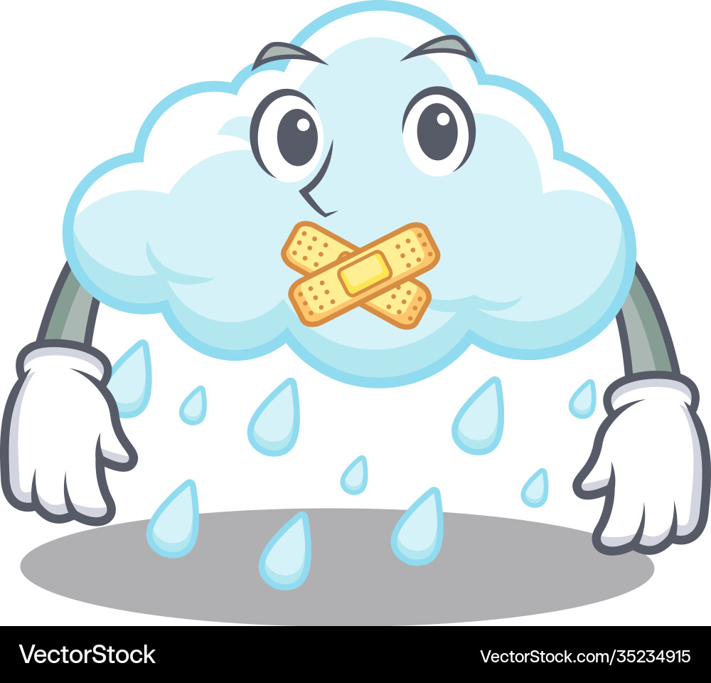 Cloudy rainy cartoon character style with Vector Image