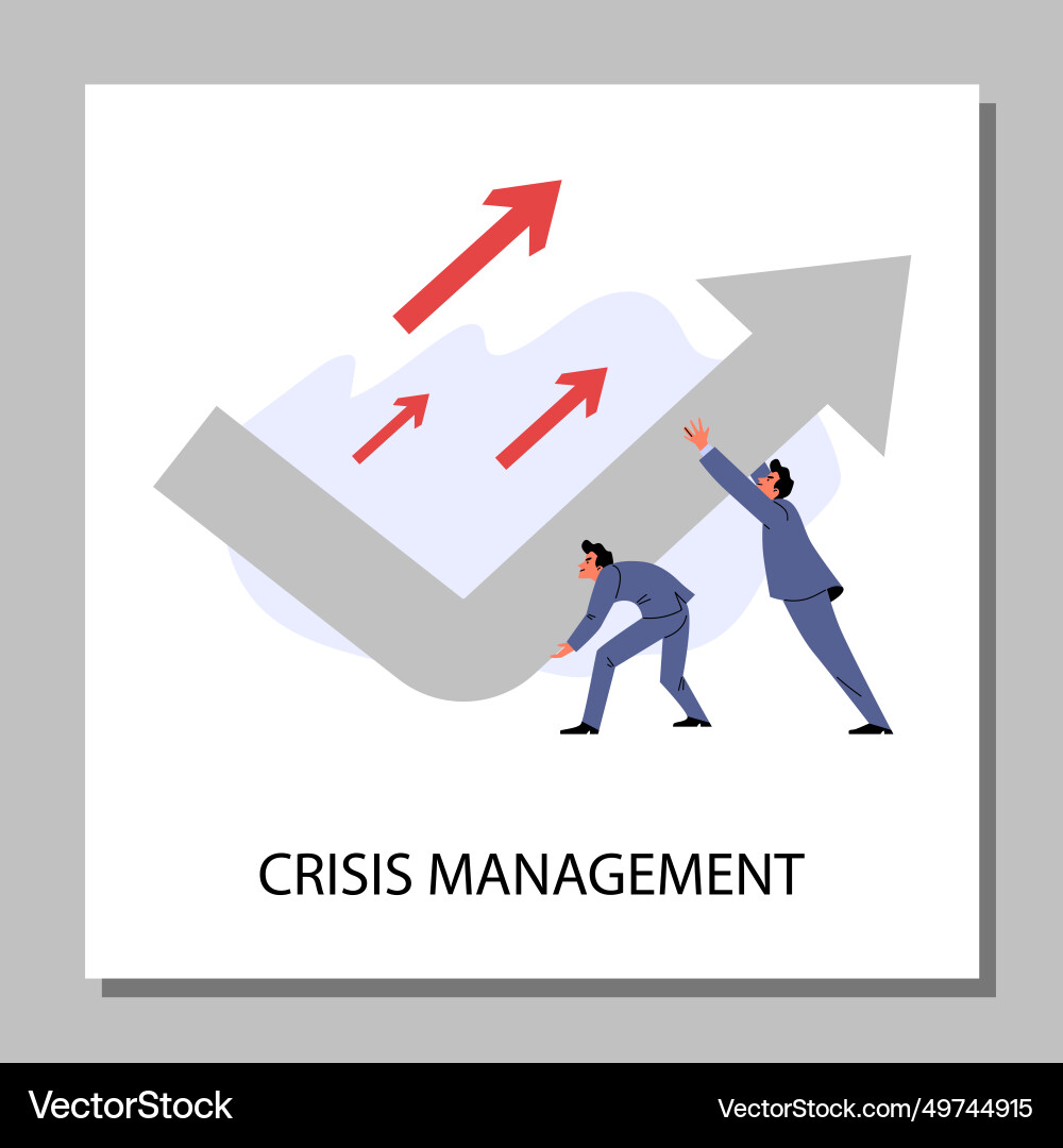 Crisis management poster businessmen Royalty Free Vector