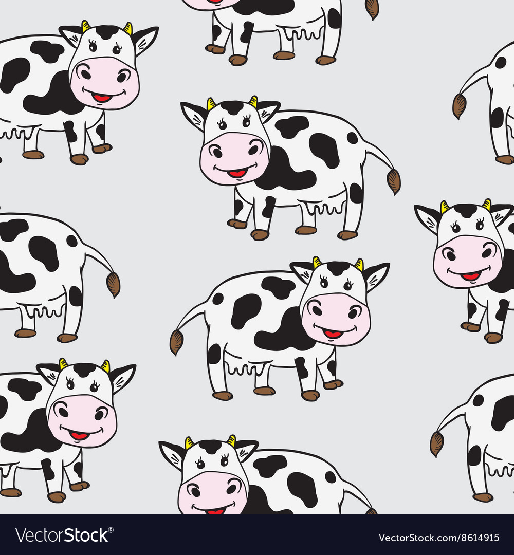 Cute cow pattern Royalty Free Vector Image - VectorStock