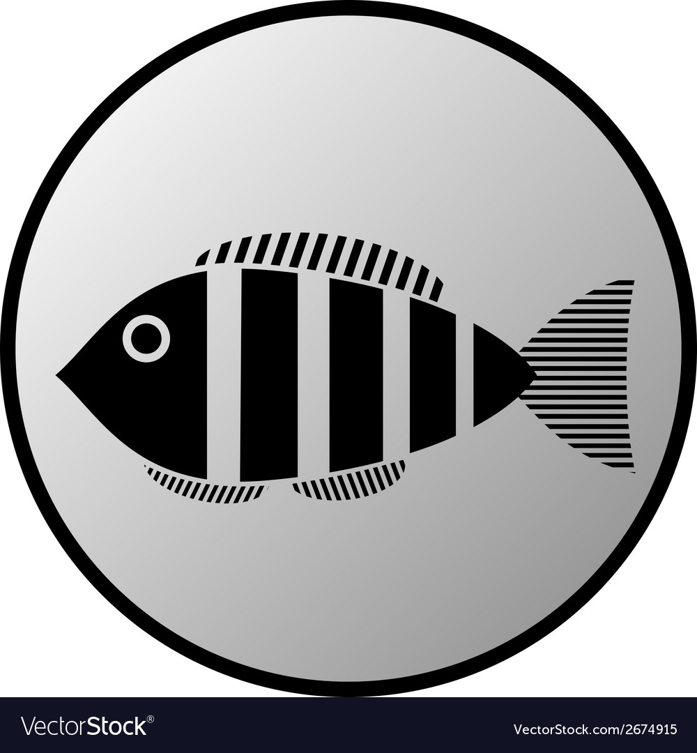 Fish button Royalty Free Vector Image - VectorStock