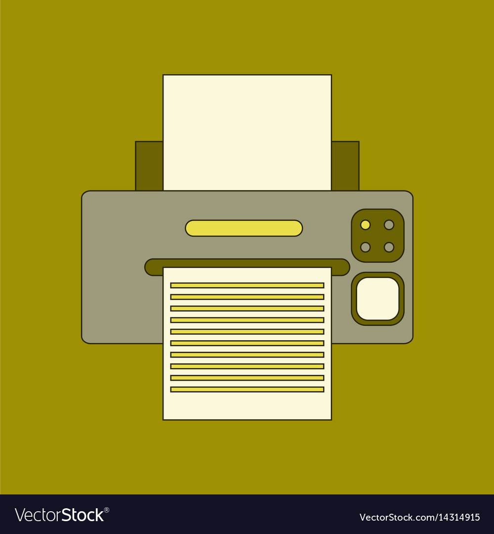 Flat icon on background printer Royalty Free Vector Image