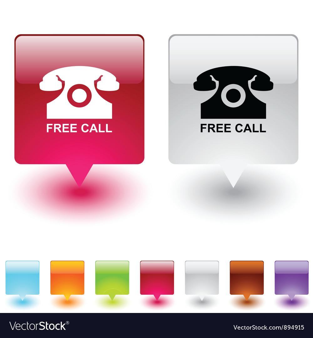 Free call square button Royalty Free Vector Image