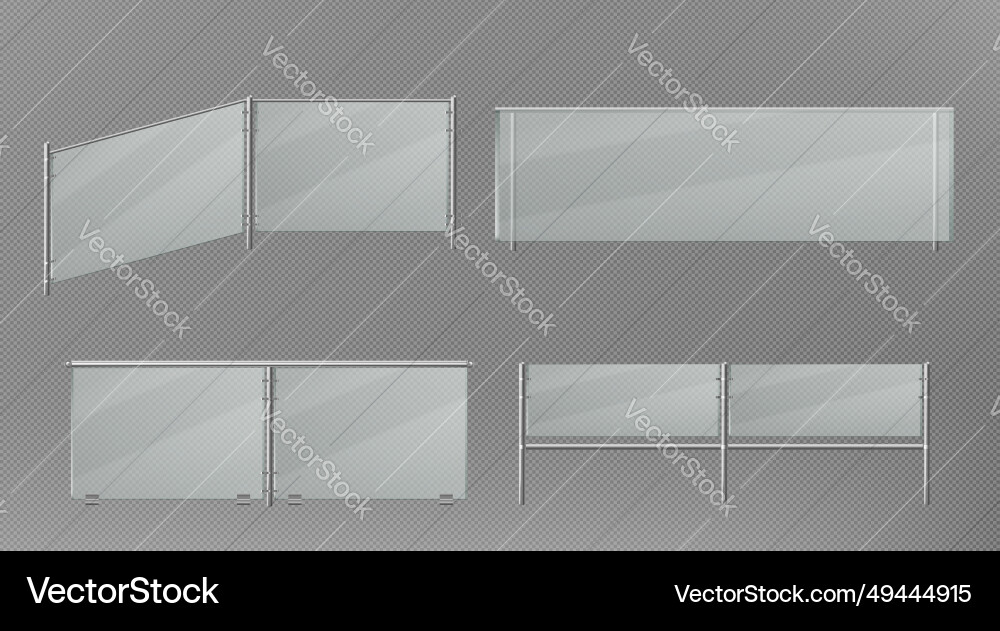 Glass handrails set on transparent background Vector Image