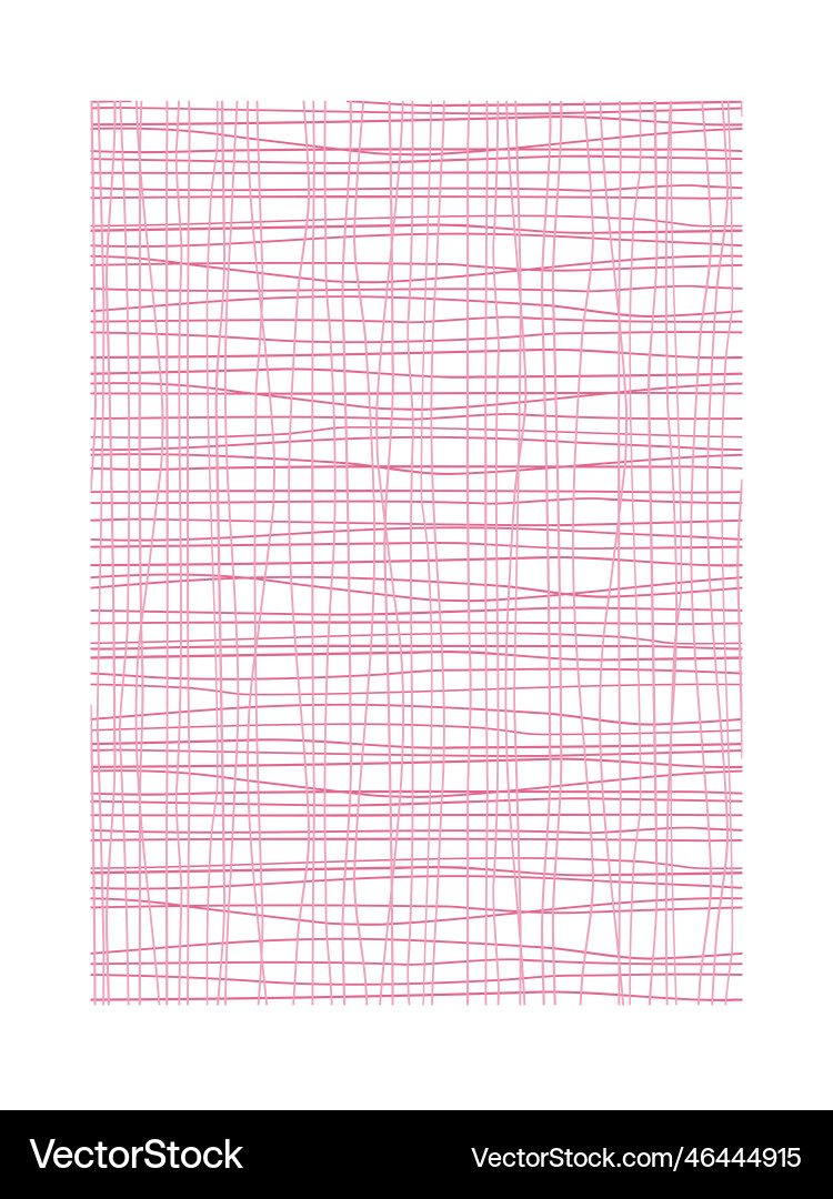Hand drawn pink line art freehand grid Royalty Free Vector