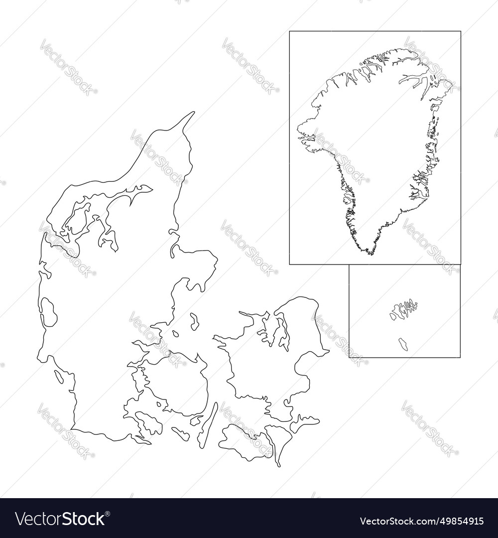 Highly detailed kingdom of denmark map Royalty Free Vector Highly detailed kingdom of denmark map Royalty Free Vector