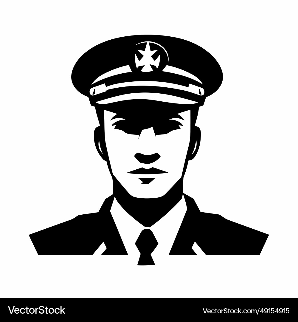 Male pilot black icon on white background pilot Vector Image