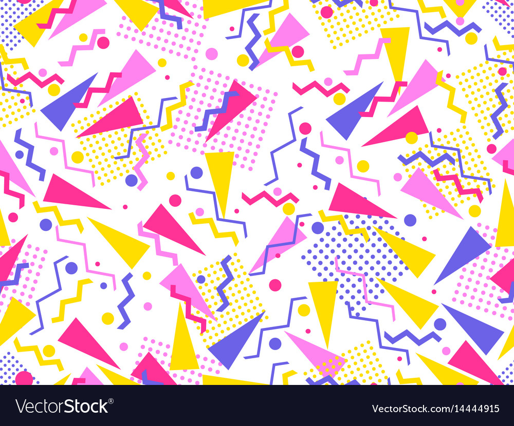 Memphis seamless pattern geometric elements Vector Image