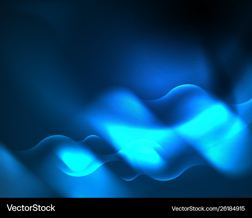 Neon glowing wave lines blue hi-tech futuristic Vector Image