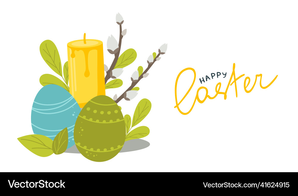 Postcard poster for the happy easter holiday Vector Image