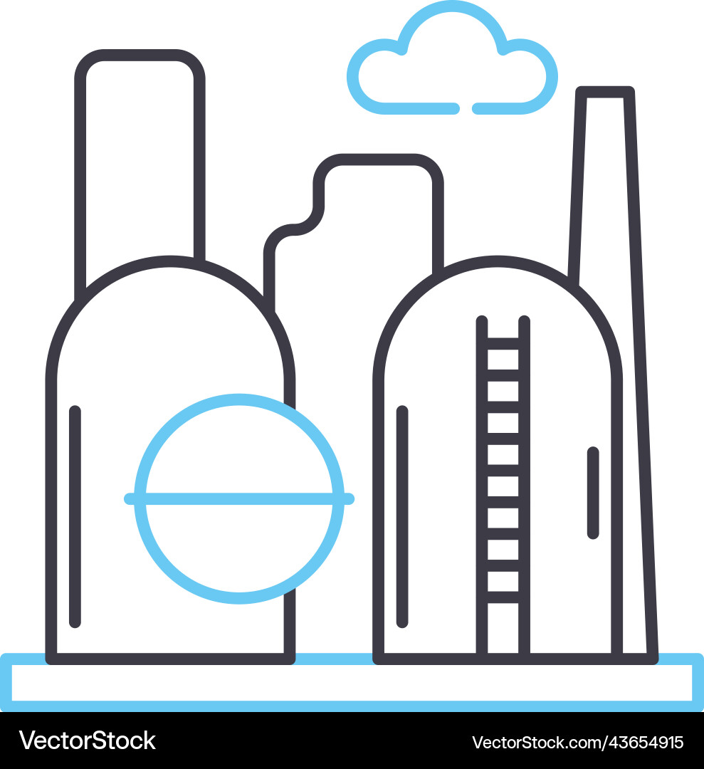 Refinery line icon outline symbol Royalty Free Vector Image