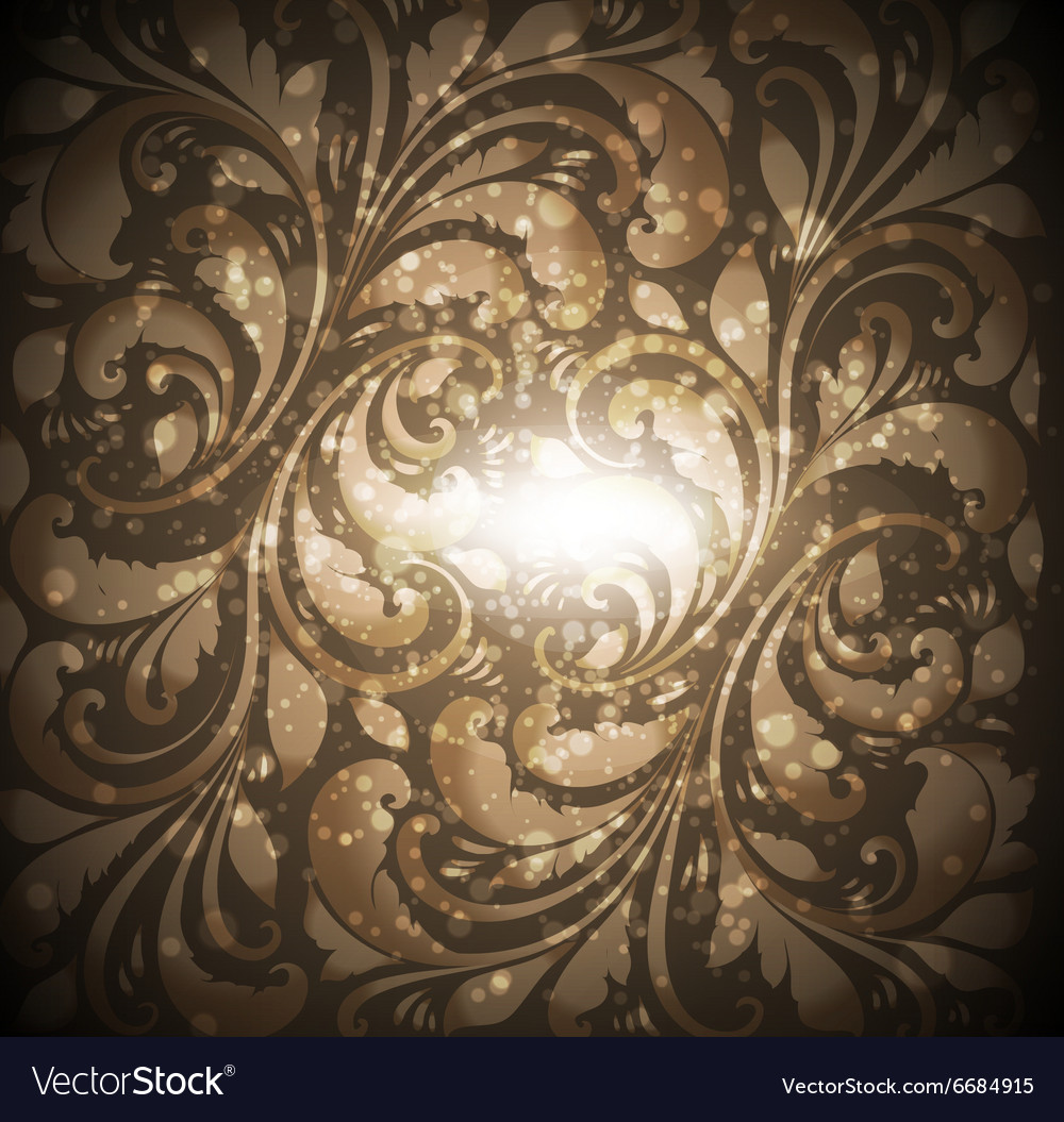 Seamless gold floral wallpaper Royalty Free Vector Image