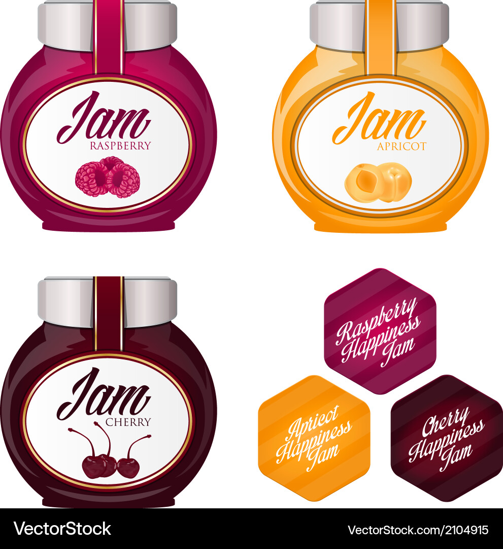 Set of delicious jams Royalty Free Vector Image