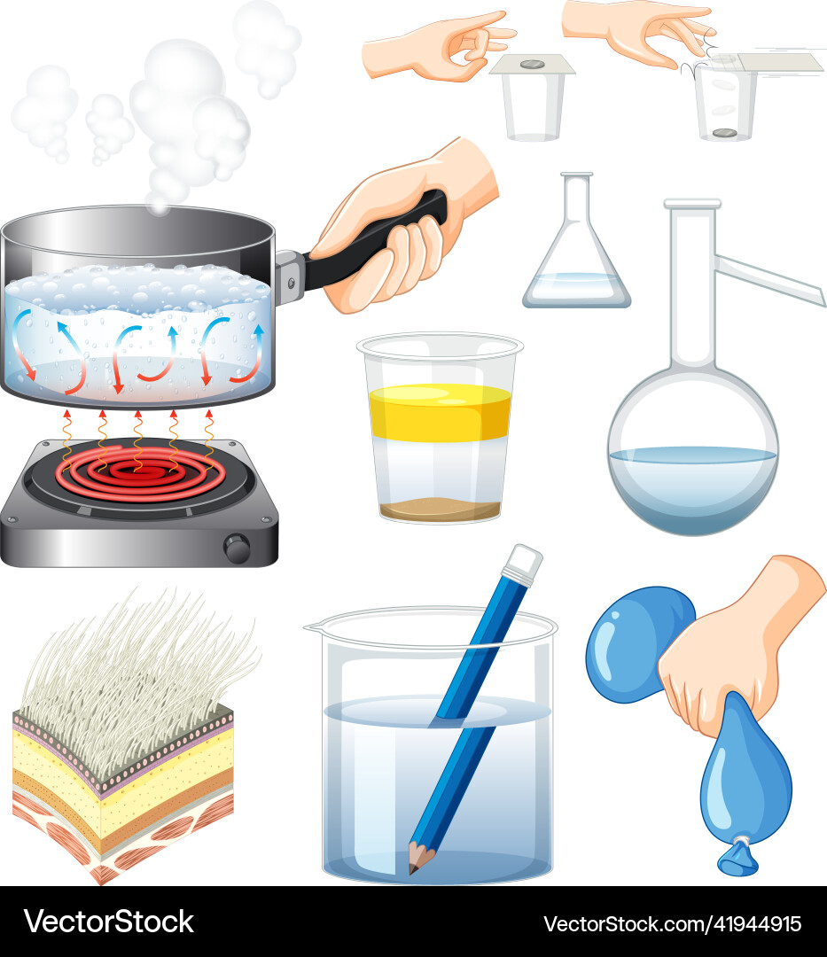 Set of equipment needed for science experiment Vector Image