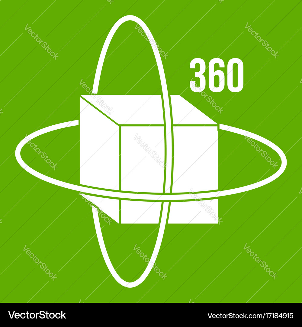 Virtual cube icon green Royalty Free Vector Image