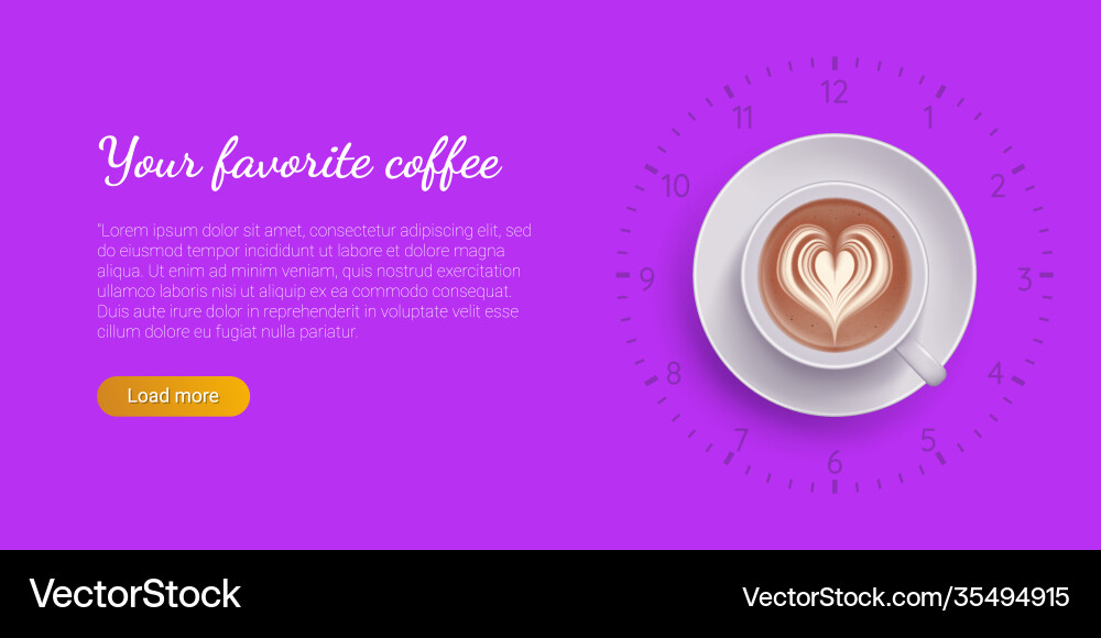 Your favorite coffee landing page template Vector Image