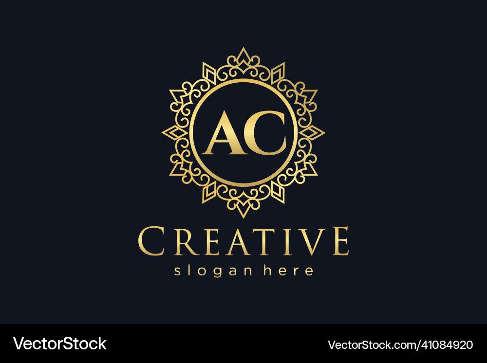 Ac initial letter luxury calligraphic feminine Vector Image