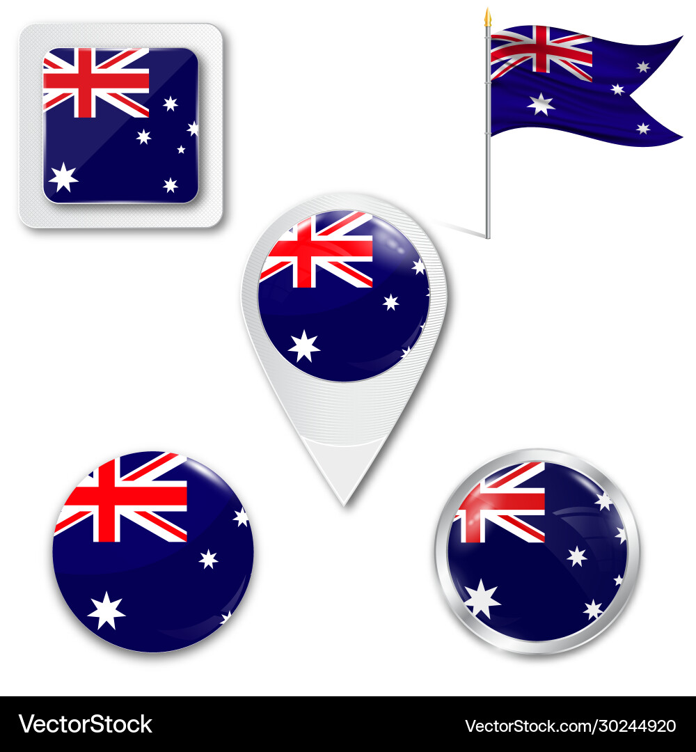 Australia flag flag australian banner Royalty Free Vector