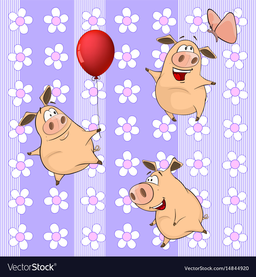 Background with pigs seamless pattern Royalty Free Vector