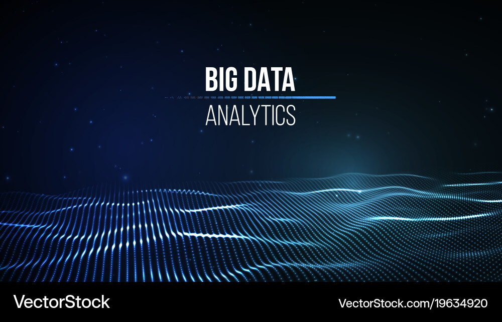 Big data visualization background 3d data Vector Image