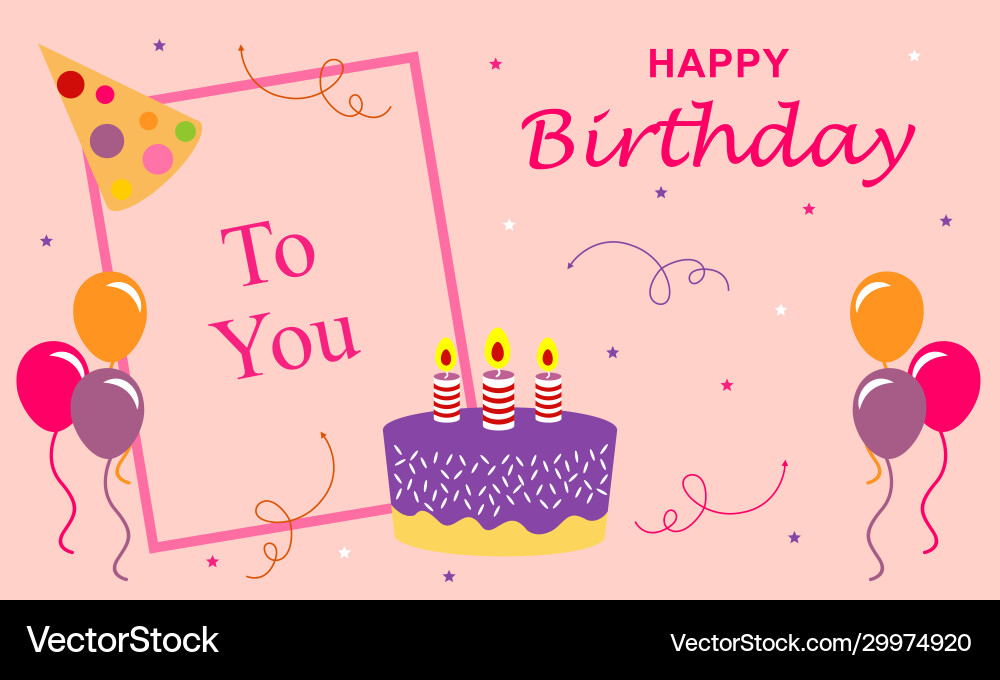 Birthday invitation template logo Royalty Free Vector Image