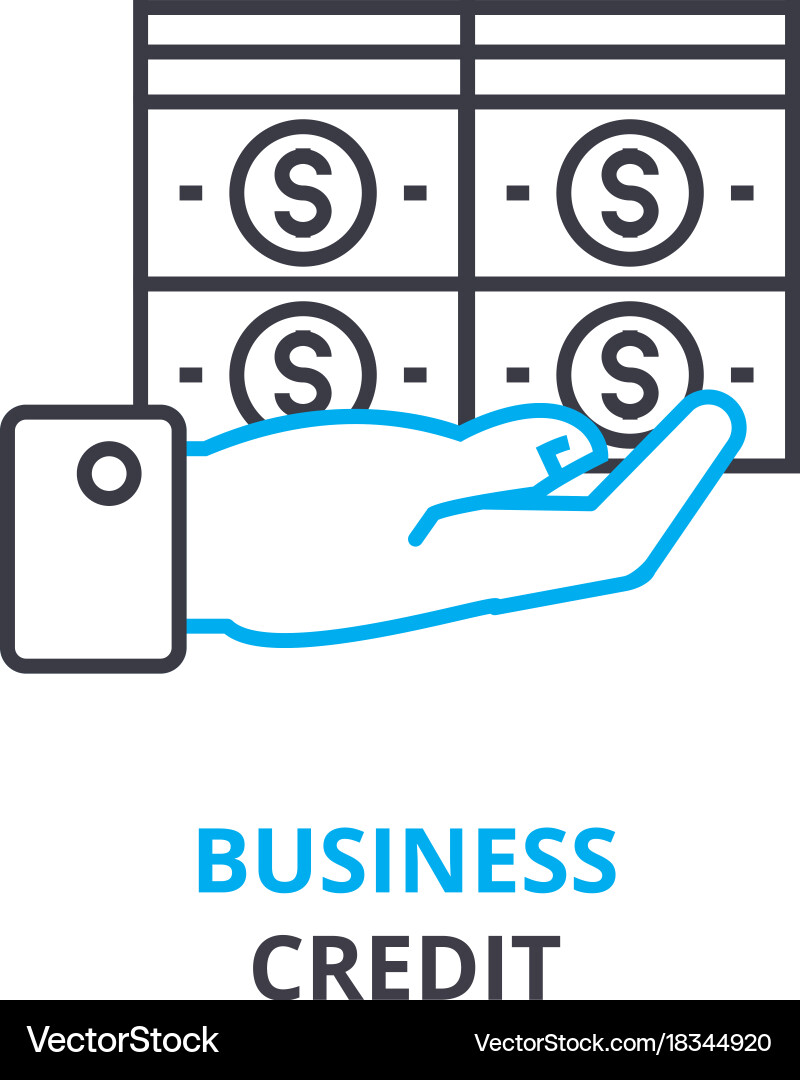 Business credit concept outline icon linear Vector Image