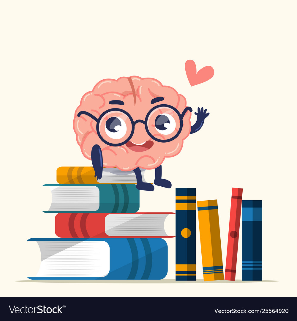 Character design cute brain for knowledge Vector Image Character design cute brain for knowledge Vector Image