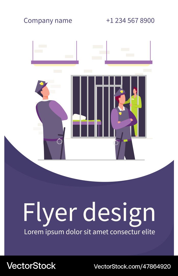 Criminals and guards in state prison Royalty Free Vector
