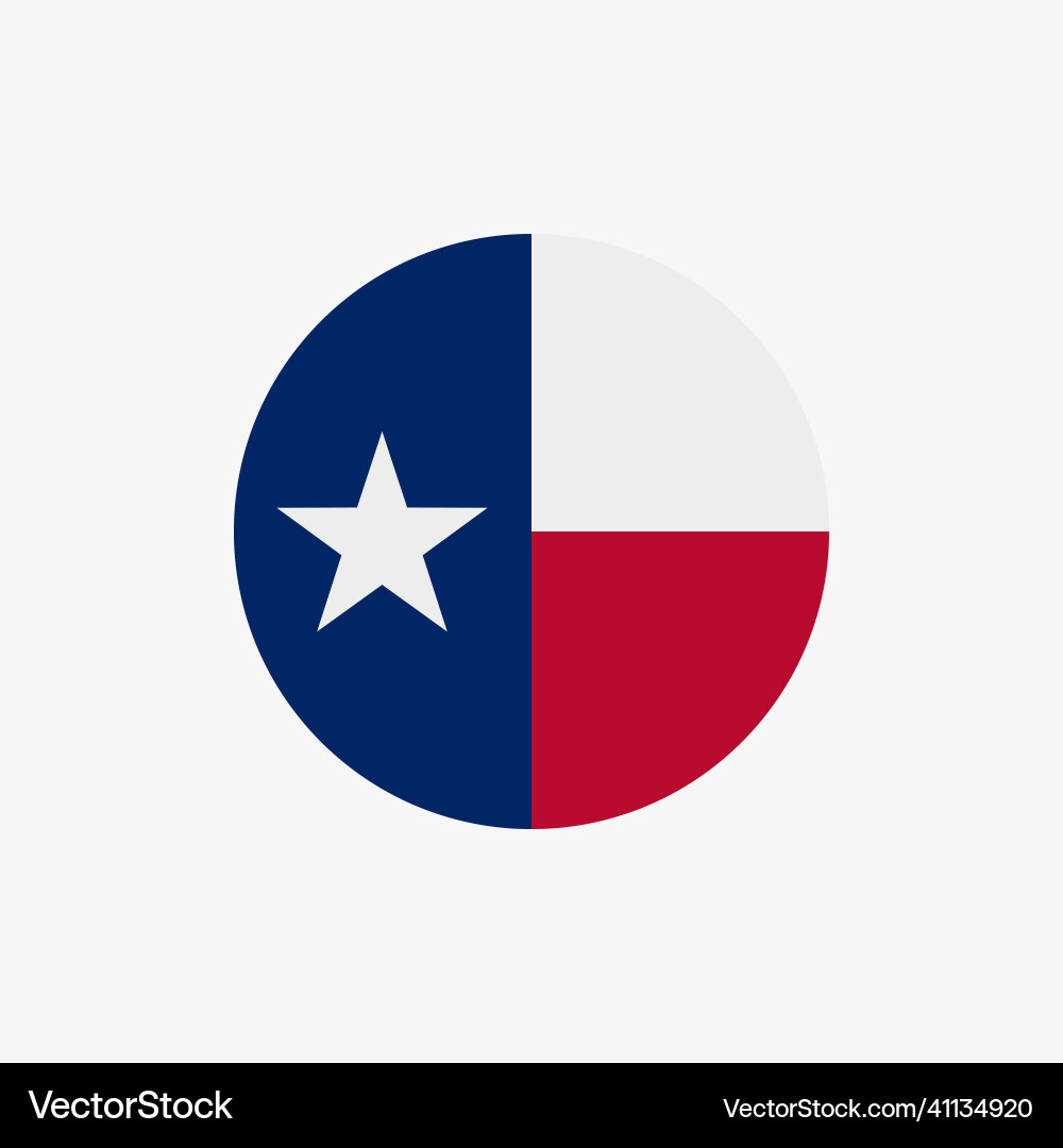 Flag of texas in a circle Royalty Free Vector Image