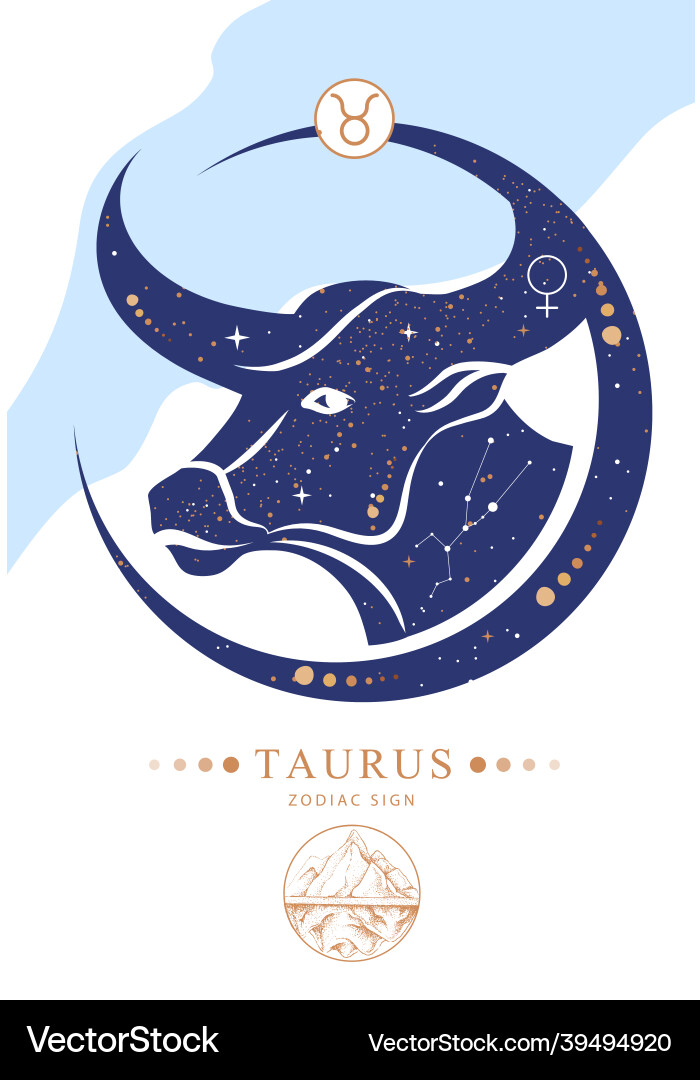 Magic card with astrology taurus zodiac sign Vector Image
