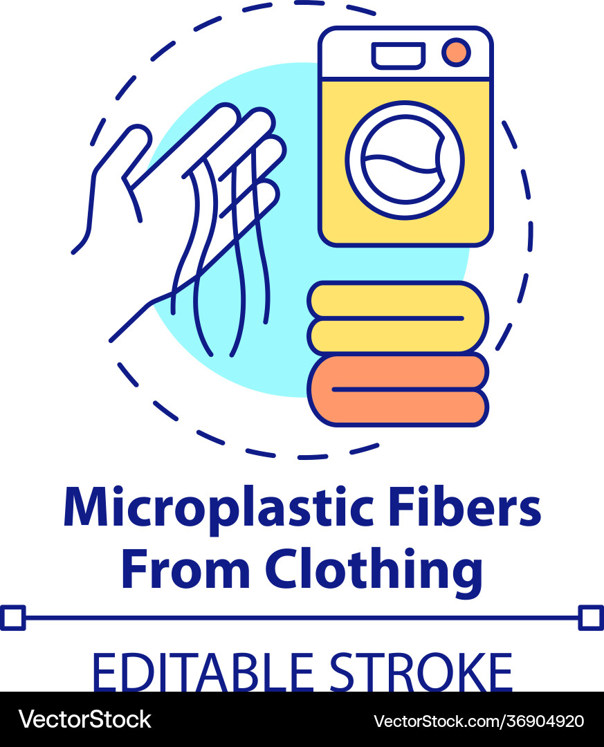 Microplastic fibers from clothing concept icon Vector Image
