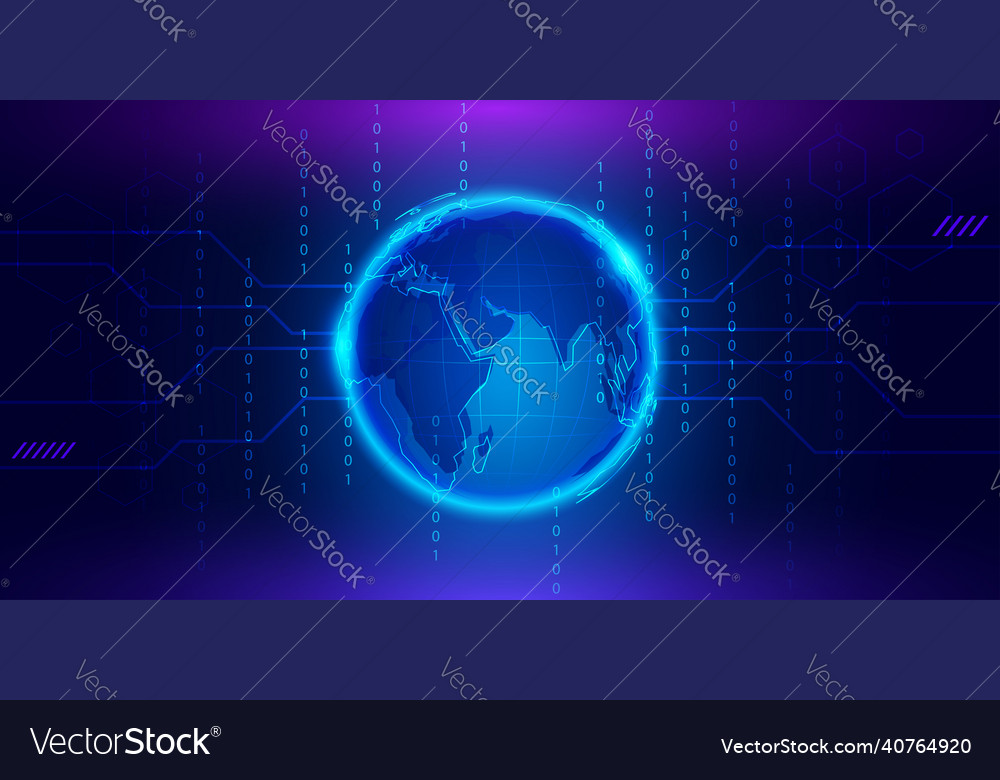 Modern global technology background with binary Vector Image