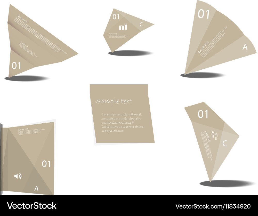 Set of various graphic elements with brown color Vector Image