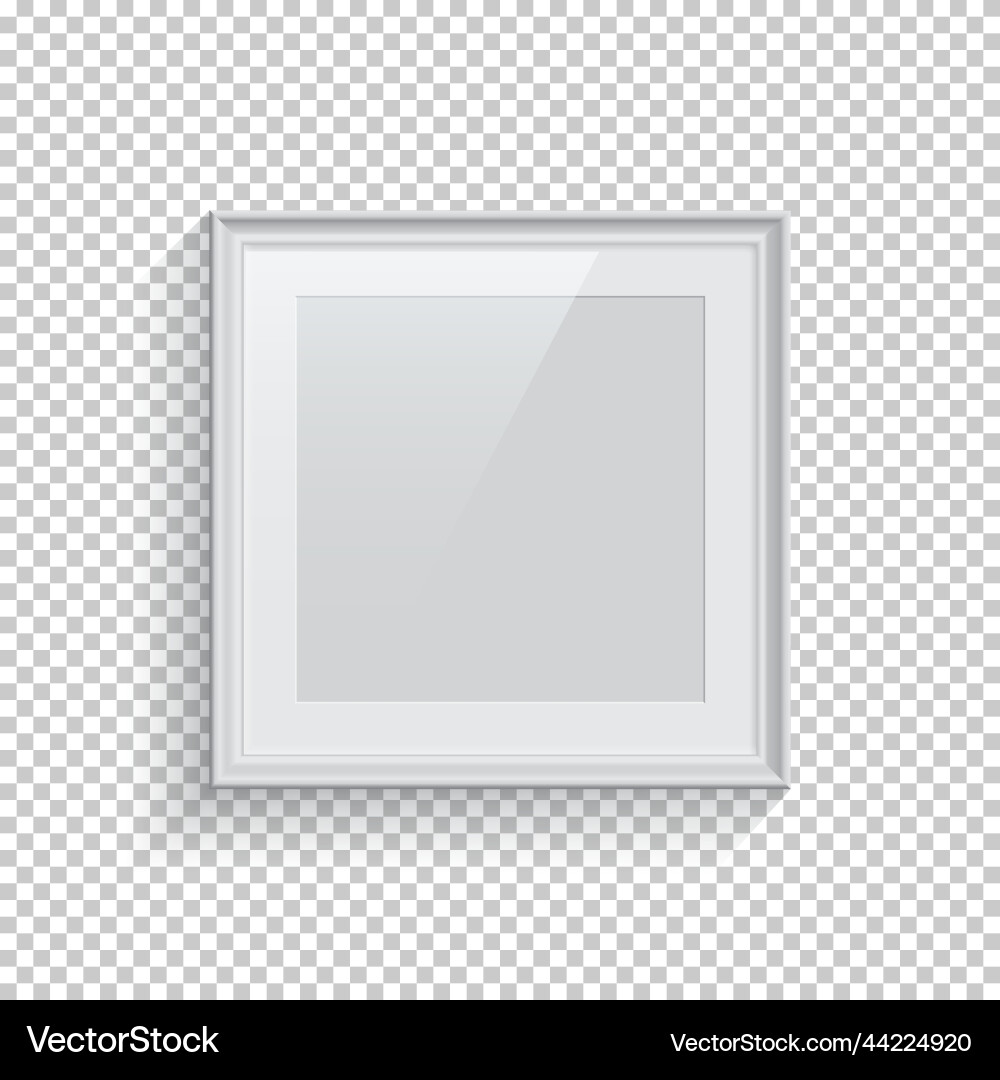 Square white picture or photo frame isolated Vector Image