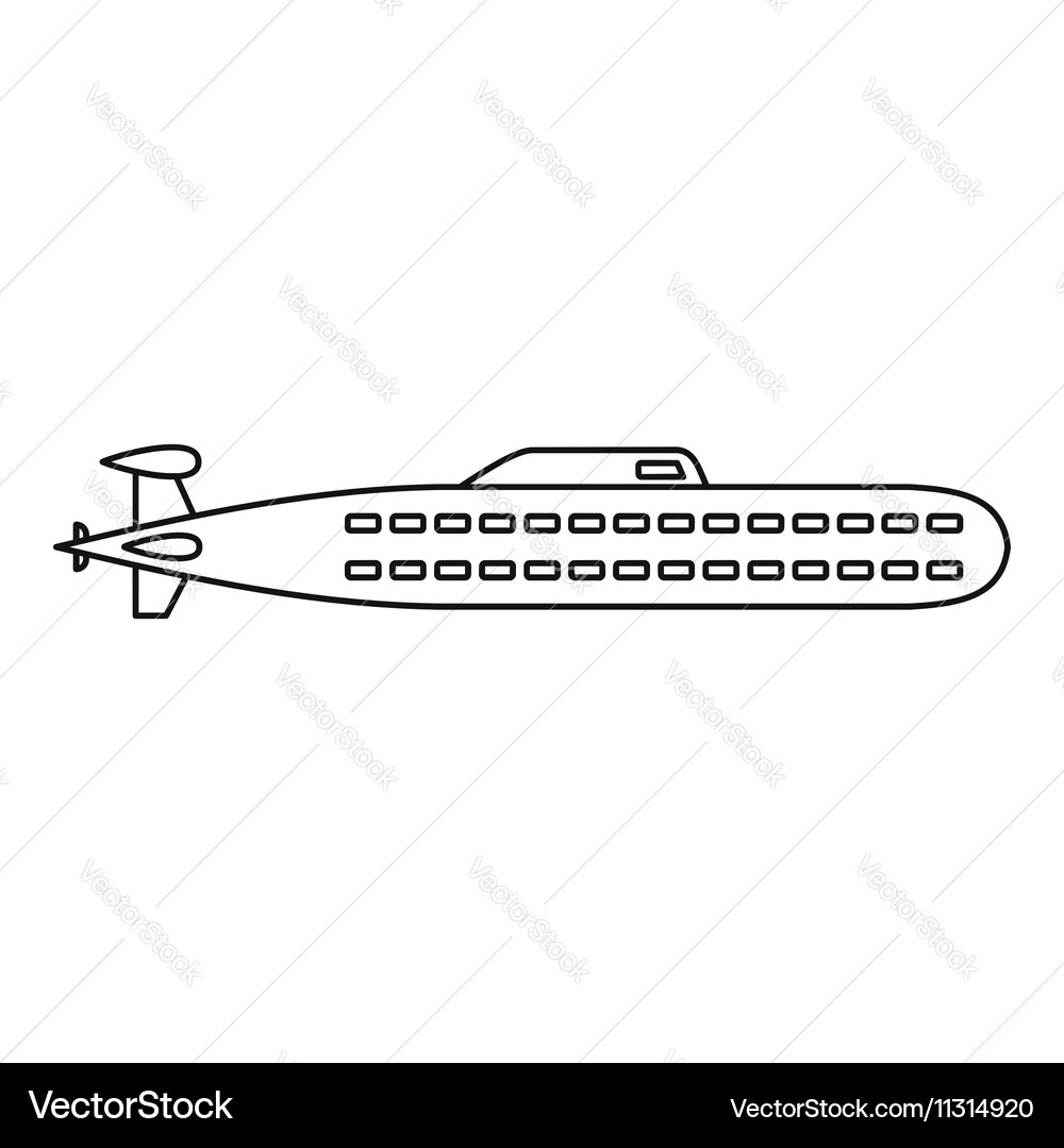 Submarine icon outline style Royalty Free Vector Image