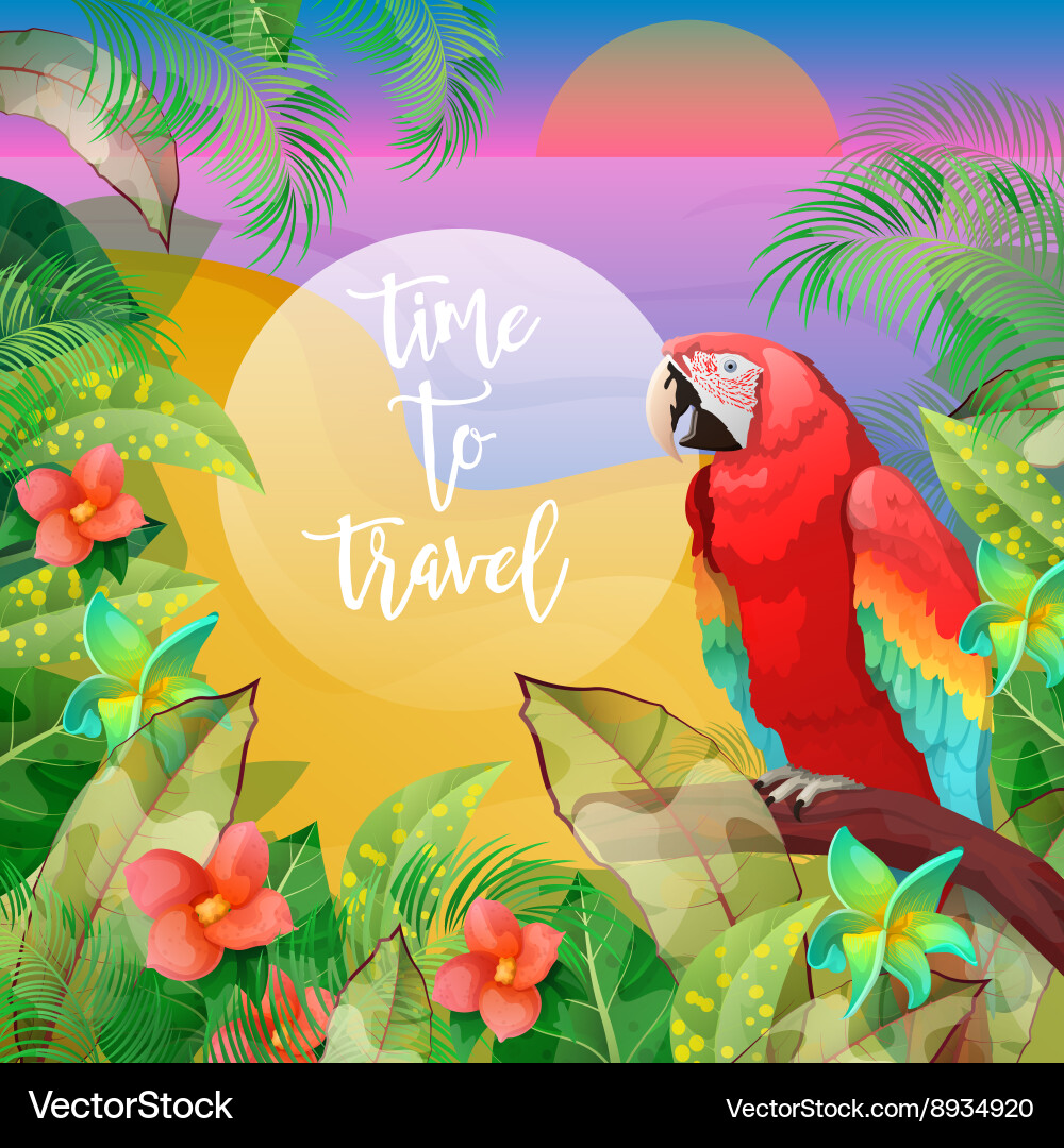 Tropical vacation banner exotic island beach Vector Image