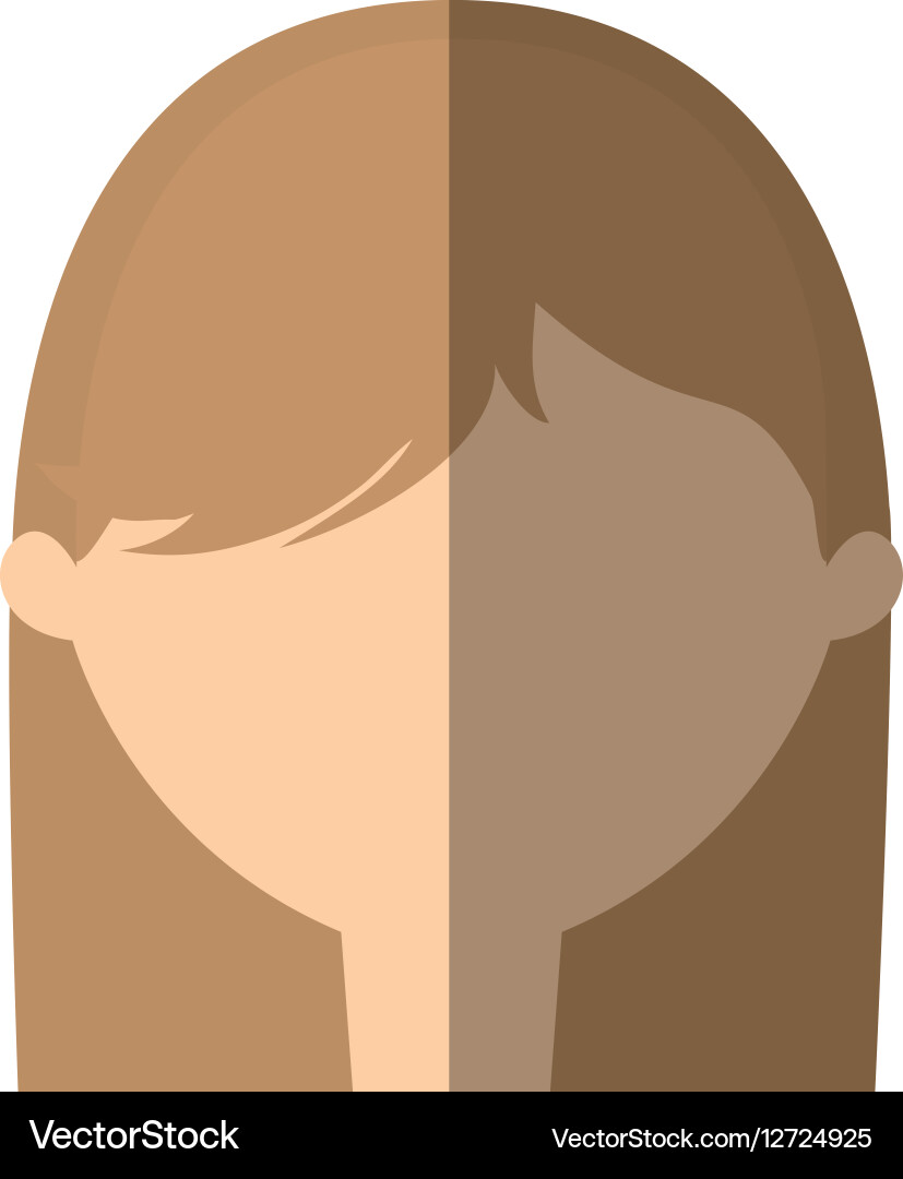 Avatar woman face style modern shadow Royalty Free Vector