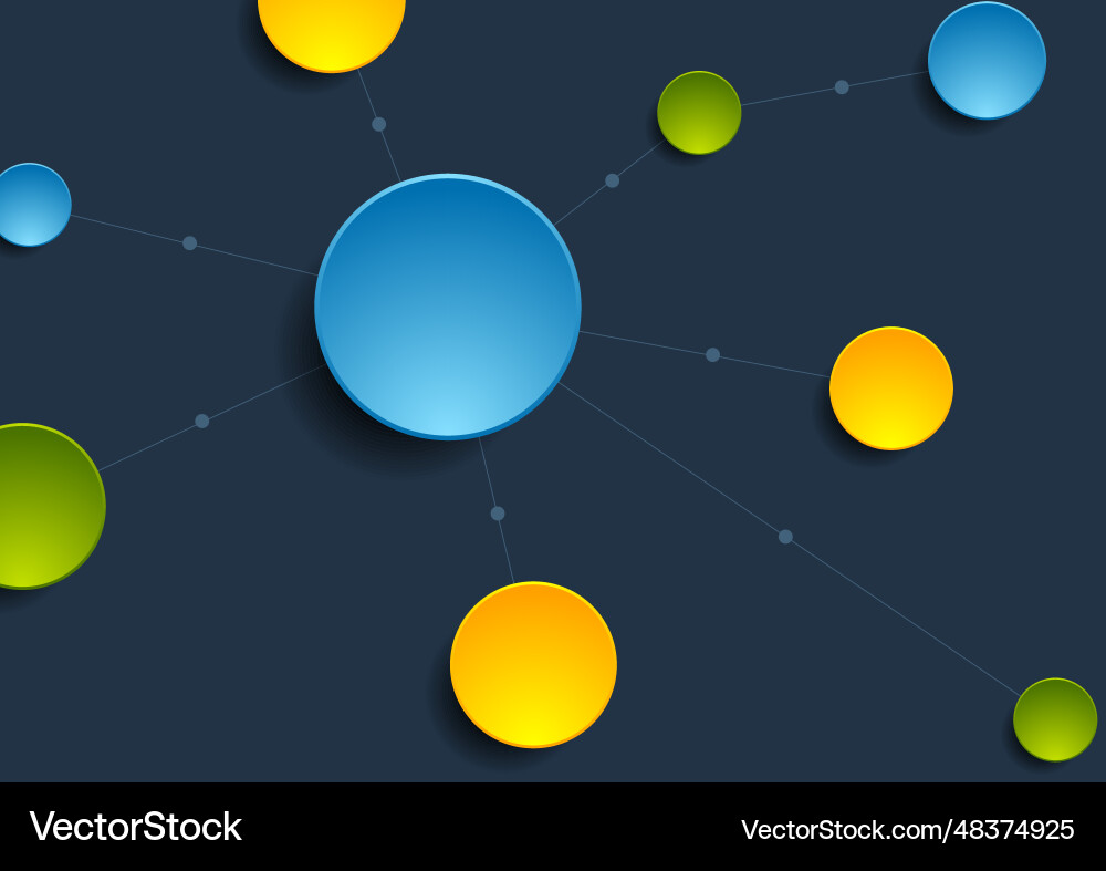 Bright circles with connect lines background Vector Image
